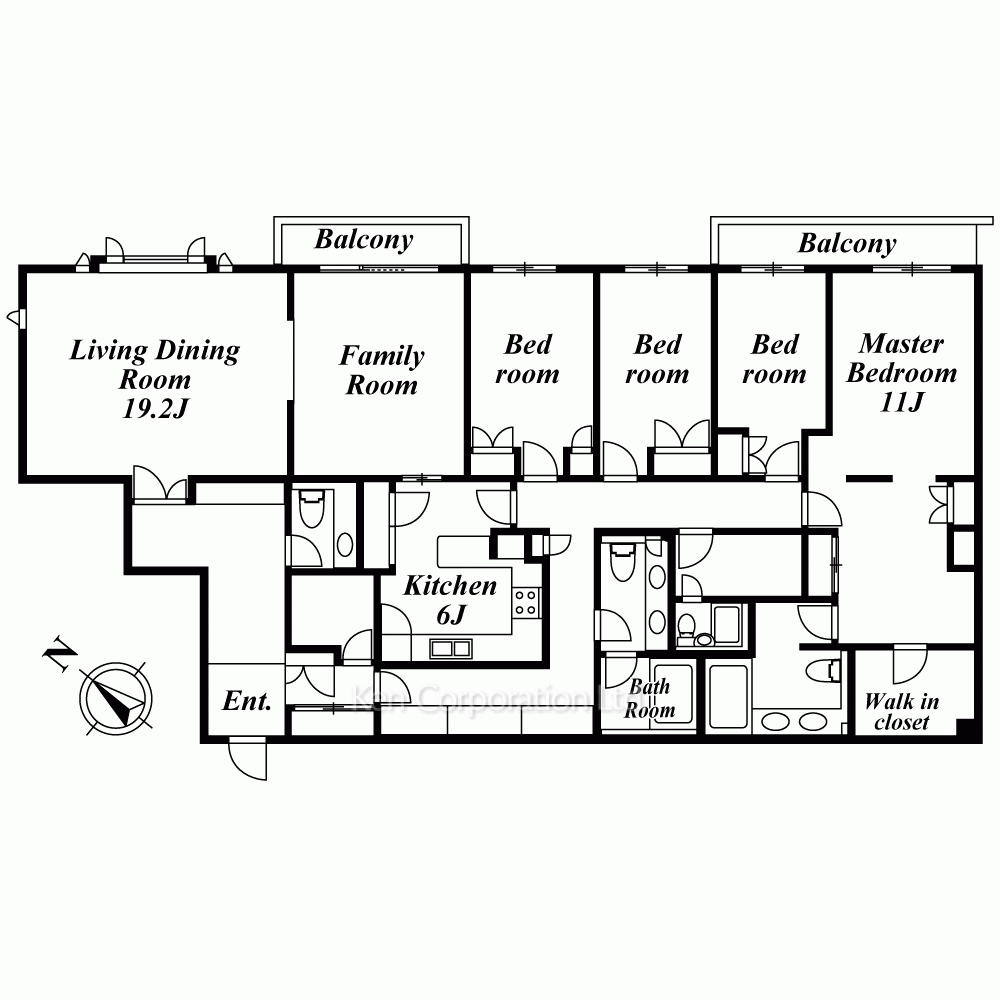 オークヒルス 3階 4LDK+WIC 2000020203｜高級賃貸マンションや高級住宅の賃貸・売買・管理、分譲賃貸ならKENケン・コーポレーション
